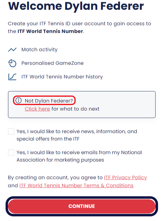 USTA Player claiming WTN login details – ITF World Tennis Number Support